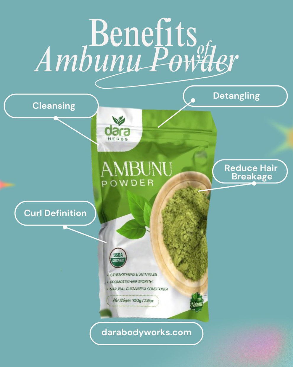 Ambunu Powder for Hair | Cleanse, Detangle & Strengthen – Dara Bodyworks